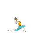 Crescent Low Lunge Pose Cactus Arms Yoga (Anjaneyasana Cactus Arms ...