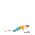 Dolphin Plank Pose Variation Knees On Floor Yoga (Catur Svanasana ...