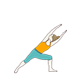 Extended Side Angle Pose Variation Both Arms Raised Yoga (Utthita ...