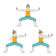 Goddess Pose Arms Flow I Yoga (Utkata Konasana Hasta Vinyasa I) | Yoga ...