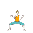 Goddess Pose Cactus Arms Variation Elbows Yoga (Utkata Konasana Cactus ...
