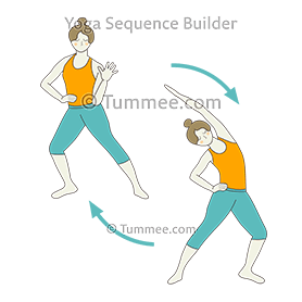 Half Moonflower Pose One Arm Side To Side Movement (Ardha Chandra Pushp ...