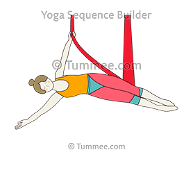 Easy Side Reclining Leg Lift Pose Aerial (Anantasana Variation Aerial ...