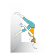 Straddle Split Pose In Handstand Wall (Samakonasana Adho Mukha ...