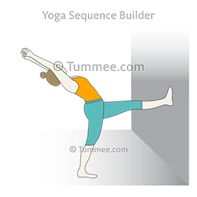 One Legged Standing Backbend Wall Yoga (Eka Pada Anuvittasana Wall ...