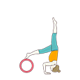 Half Headstand Pose Toes Wheel (Ardha Sirsasana Padanguli Wheel ...