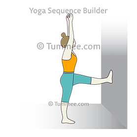 One Legged Volcano Pose At Wall (Eka Pada Urdhva Hastasana At Wall ...