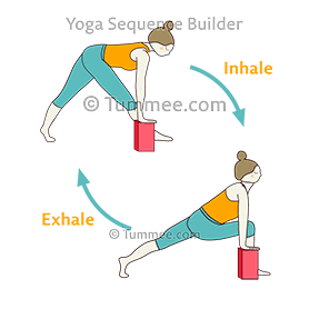 Pyramid Pose Lunge Pose Hands On Blocks Flow (Parsvottanasana Utthita ...