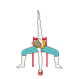 Revolved Goddess Pose Chair Block Hand Yoga (Parivrtta Utkata Konasana ...