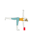 Revolved Half Moon Pose Block Yoga (Parivrtta Ardha Chandrasana Block ...
