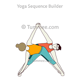 Revolved Wide Legged Forward Bend Pose A Triangle Pose Partner Yoga ...