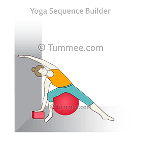 Seated Side Angle Pose Ball Block (Upavistha Parsvakonasana Ball Block ...