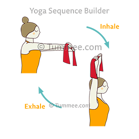 Shoulder Stretch Pose With Resistance Band Arms Overhead Flow Yoga ...