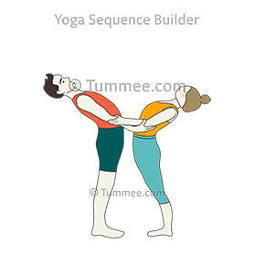 Standing Backbend Pose Partner (Anuvittasana Partner) Titles | Tummee.com