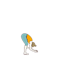 Standing Forward Fold Pose Knees Bent Arms Dangling Yoga (Uttanasana ...