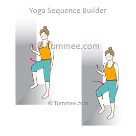 Standing One Leg Raised Pose Wall Hip Hike Exercise (Eka Pada Tadasana ...
