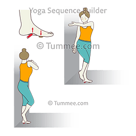 Standing One Legged Twist Pose Foot Arch Lifts Pen Penny Wall ...