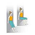 Standing Wall Squat Pose Yoga| Yoga Sequences, Benefits, Variations ...