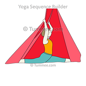 Suspended Front Splits Pose Aerial (Vimana Hanumanasana Aerial) Steps ...