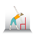 Triangle Pose Chair Against Wall Yoga (Trikonasana Chair Against Wall ...