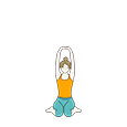 Hero Pose Variation Hands Raised Yoga(Virasana Variation Hands Raised ...
